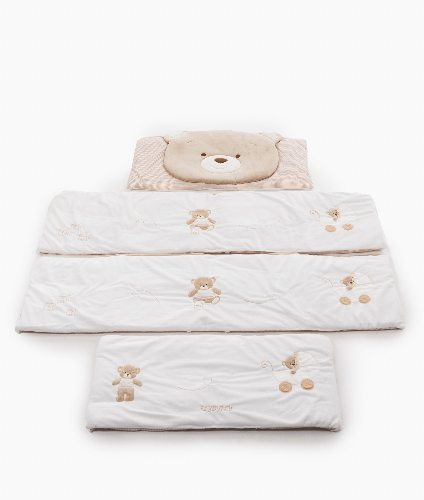 4pc Cot Bumper Set - Beige - FlyByFly - Nursery and Baby – FLYBYFLY